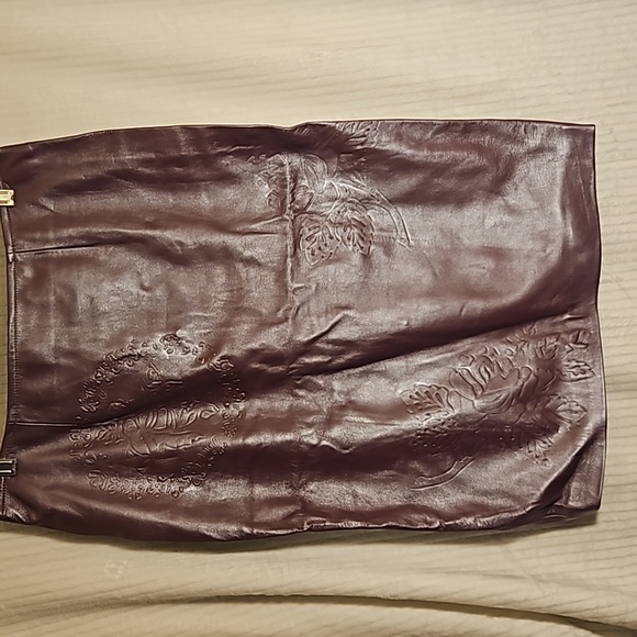 Skirts | Vintage Anja Flint Leather Skirt Size M | Poshmark